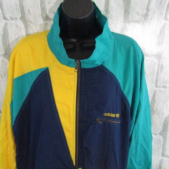 adidas | Jackets & Coats | Adidas Vintage Colorblock Windbreaker Jacket ...